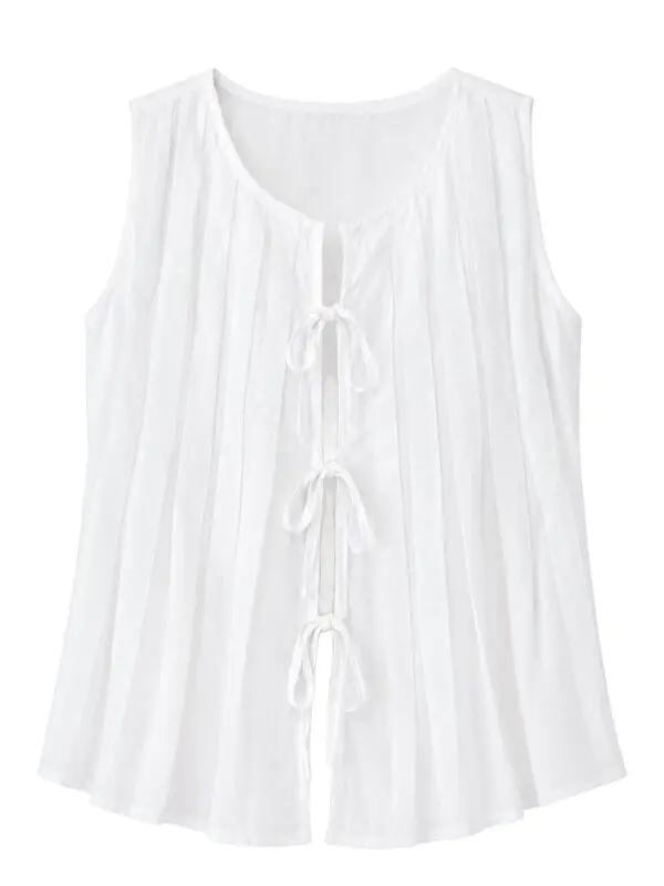 Mind Traveler Gigi Linen Top - White