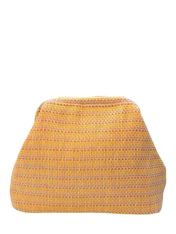 LILLY LOVES Pink Woven Beach Clutch - Yellow