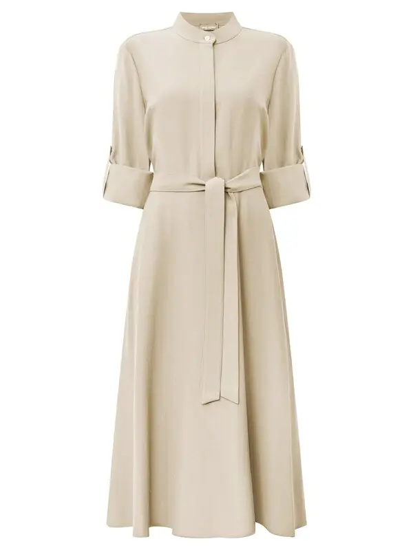 JAMES LAKELAND Neutrals Cream Tie-waist Midi Dress - White