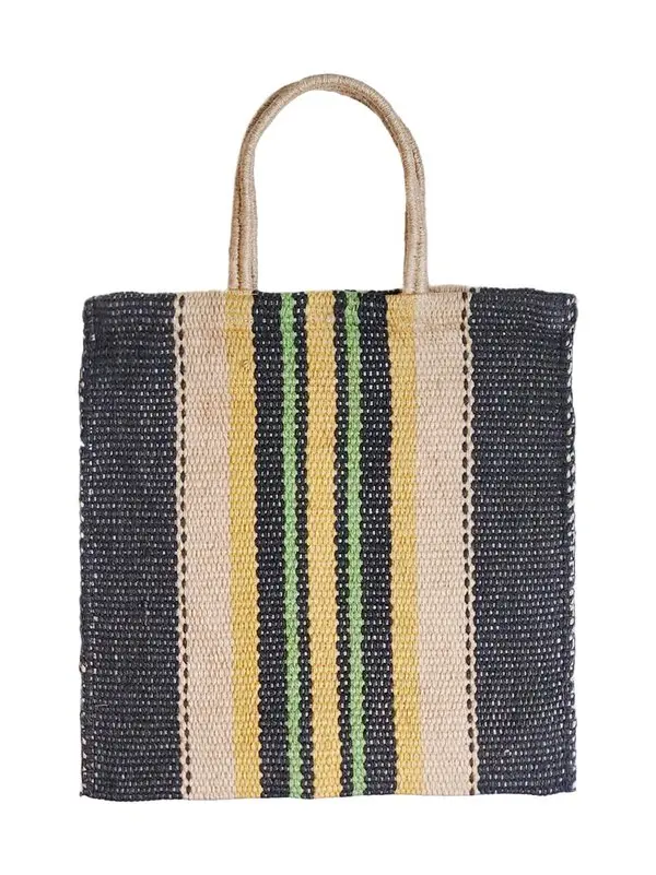 KORISSA Dora Jute Tote Bag Multi Navy - Blue