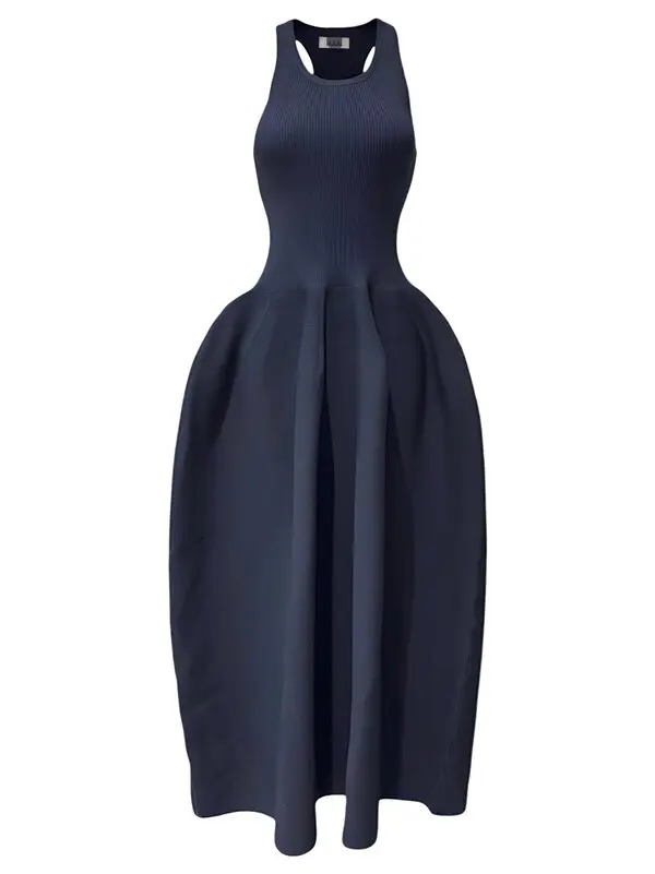 LONDON ATELIER BYPRODUCT Navy Knitted Maxi Dress - Blue