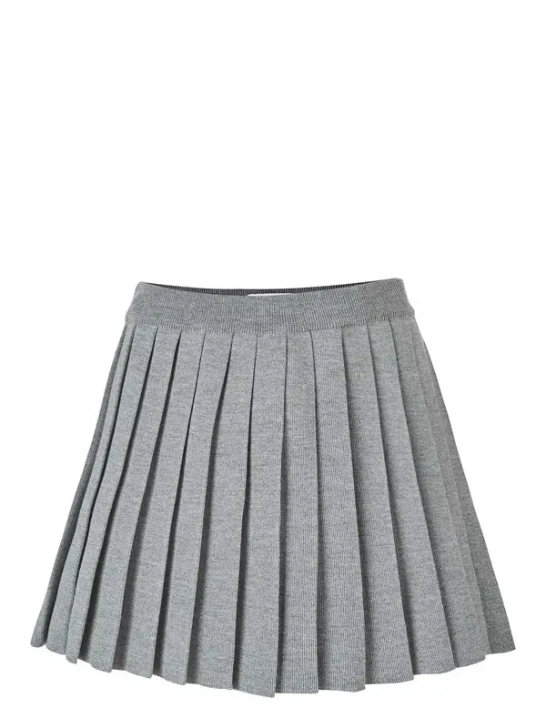 SALANIDA Piccolo Pleated 100% Merino Mini Skirt Light - Grey