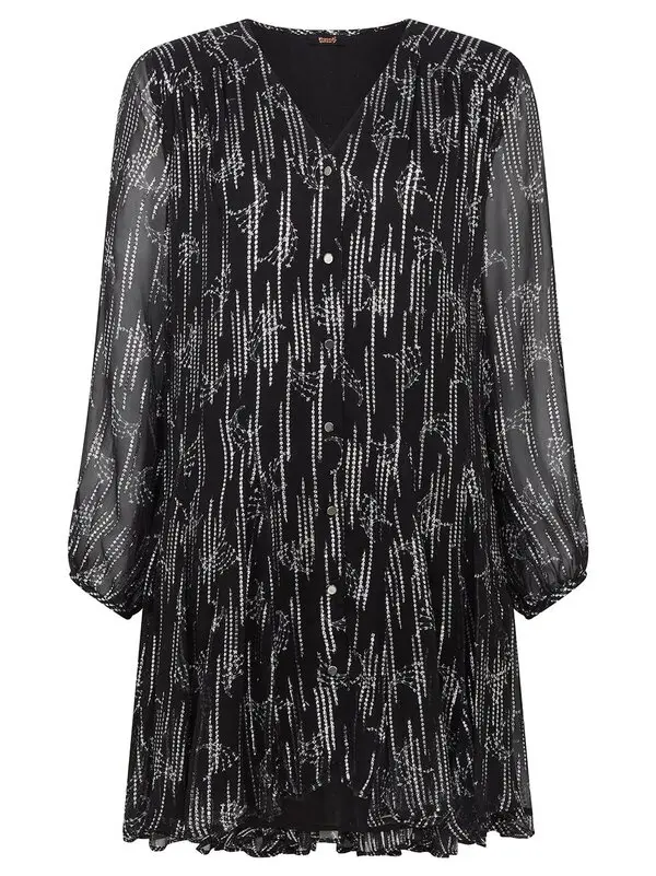 ROSE & NANCY Black / Silver Ophelia Sparkle Black Silver Mini Dress - Black/silver