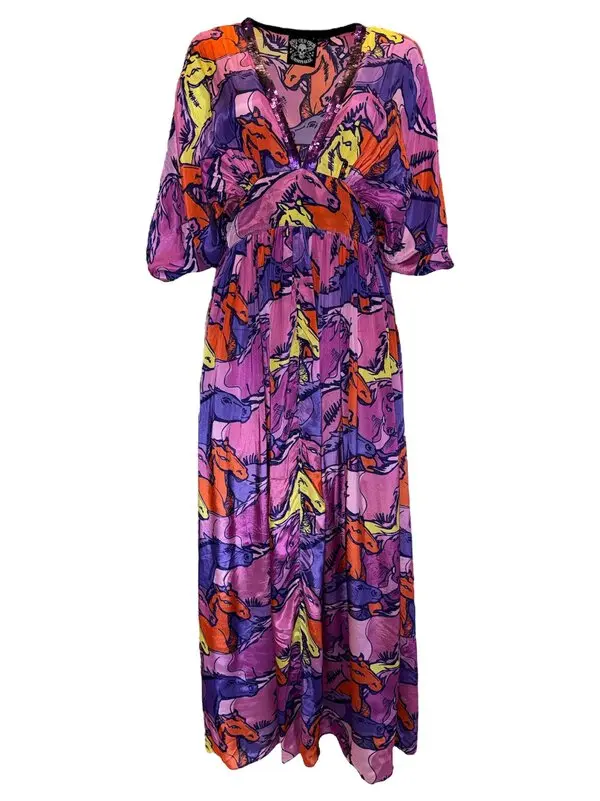 ANY OLD IRON Multicolor Runaway Kaftan Dress - Orange
