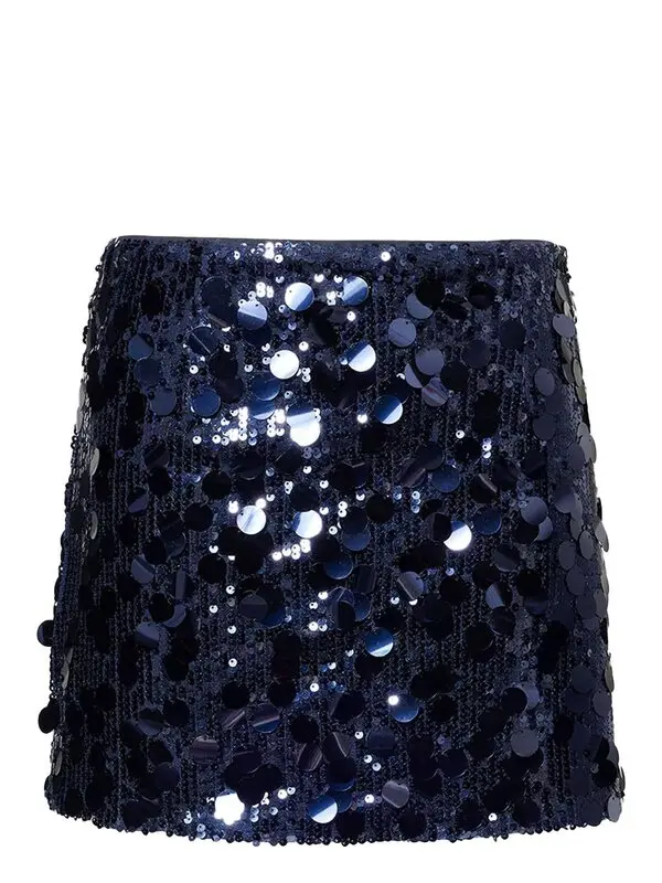 AMY LYNN Oceane Navy Disc Mini Skirt - Blue