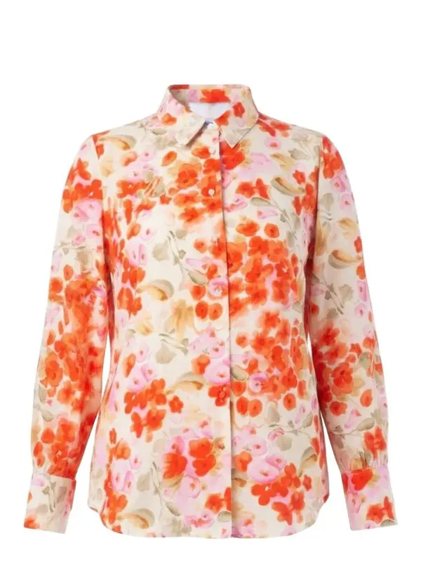 FRANCHETTI BOND Ricciarda Pansies Classic Shirt - Red