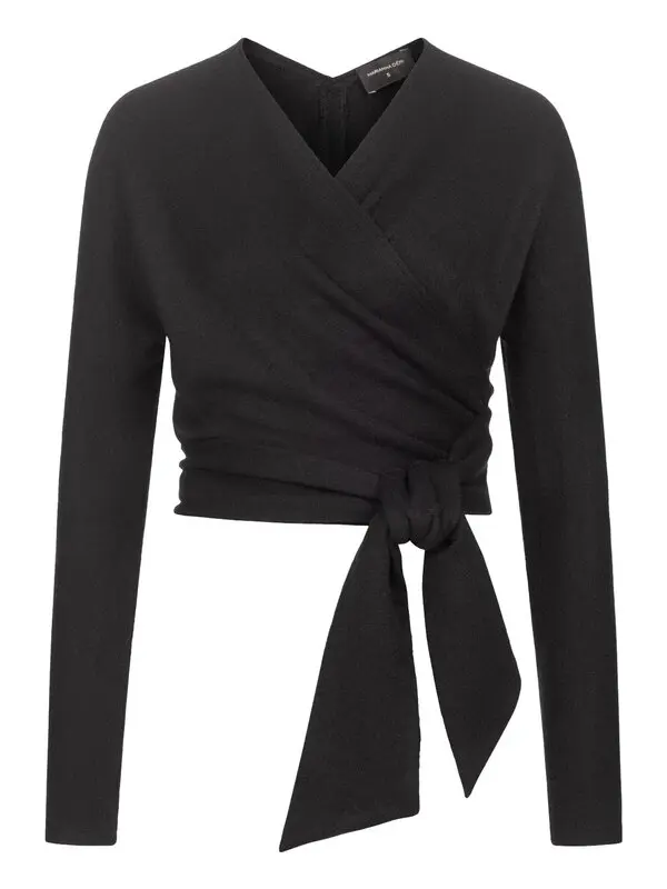 MARIANNA DÉRI Knitted Wrap Top - Black