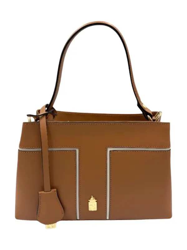 FRANCHETTI BOND Gio Italian Leather Classic Tan & Cream - Brown