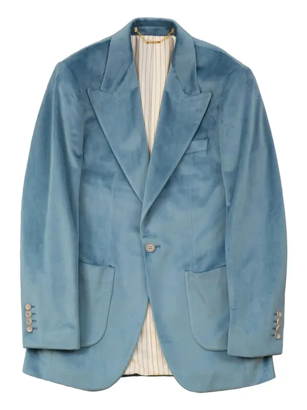 GRESHAM BLAKE Light Velvet Jacket - Blue