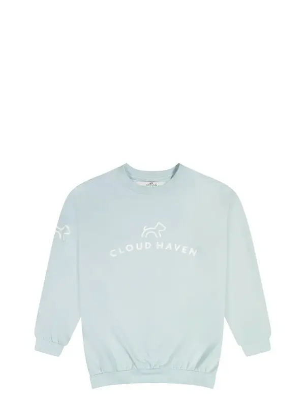 CLOUD HAVEN Boyfriend Logo Sweatshirt In Pale - Blue