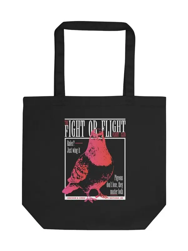 ANCHOR & CREW Eight Fight Or Flight Club Editions Recycled Cotton Tote Bag - Black