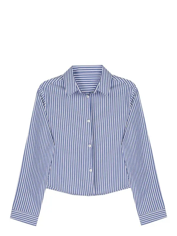 YORSTRULY Mini Shirt Poplin Cropped Shirt - Blue