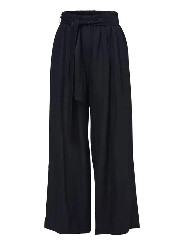 HELEN MCALINDEN Hepburn Linen Wide Leg Trouser - Black