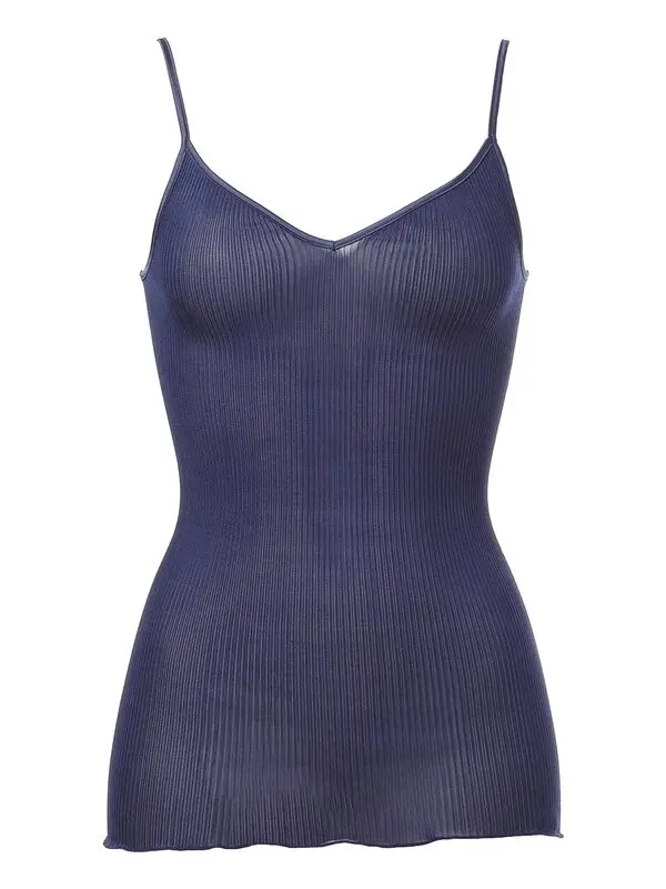 AROMATIQUE Silk Camisole – Dream Fold Edition, Mid Night - Blue