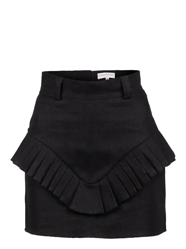 GUILLAUME ALEXANDRE High Waisted Pleated Skirt - Blue