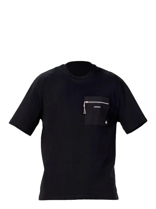 SMART AND JOY Zipper On Pocket T-shirt - Black