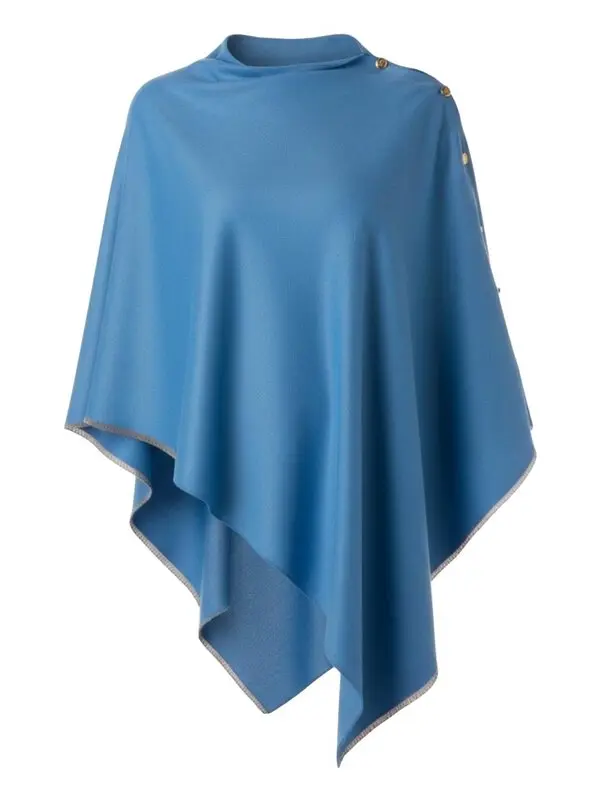 FRANCHETTI BOND Gisella Denim Button Poncho - Blue