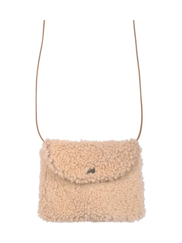 OWEN BARRY Sheepskin Crossbody Bag Cream Beige Boo - White