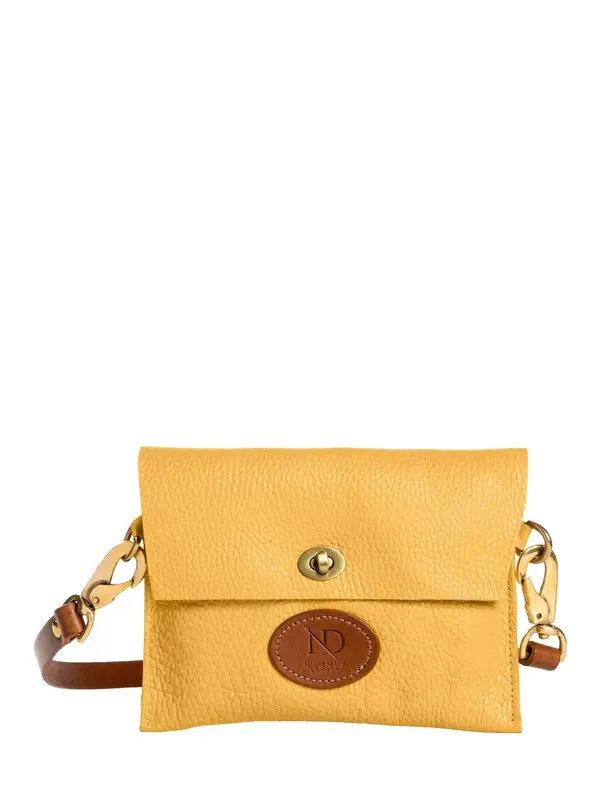 N'DAMUS LONDON Mini Hyde Leather Crossbody Bag - Yellow