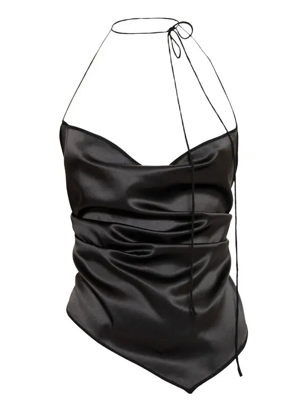 SVETA MILANO Saint-tropez Silk Top - Black