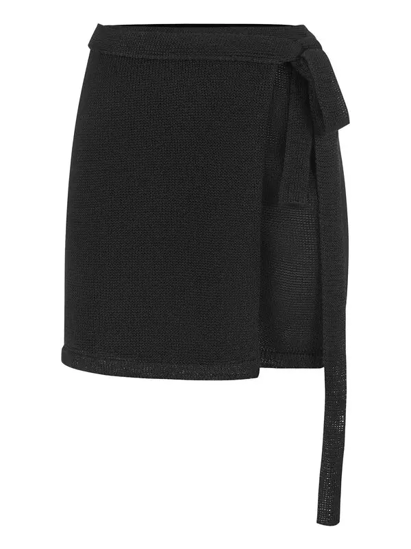 SALANIDA Mare 100% Linen Wrap Skirt - Black
