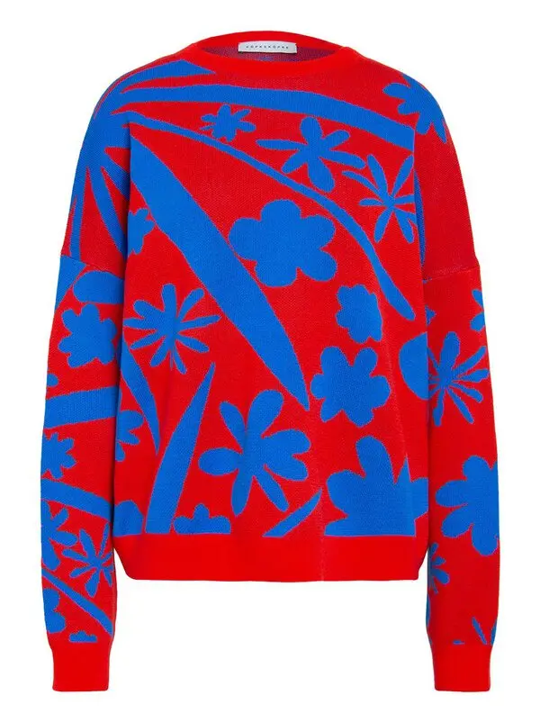 KÖPKEKÖPKE Blue / Red Flower Sweater Blue Red - Blue/red