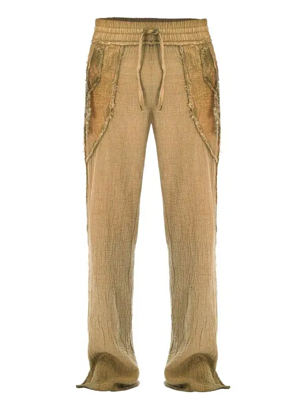 ZHENABIA Tribe Pants Boho Cotton Summer Pants In Desert Sand - Brown