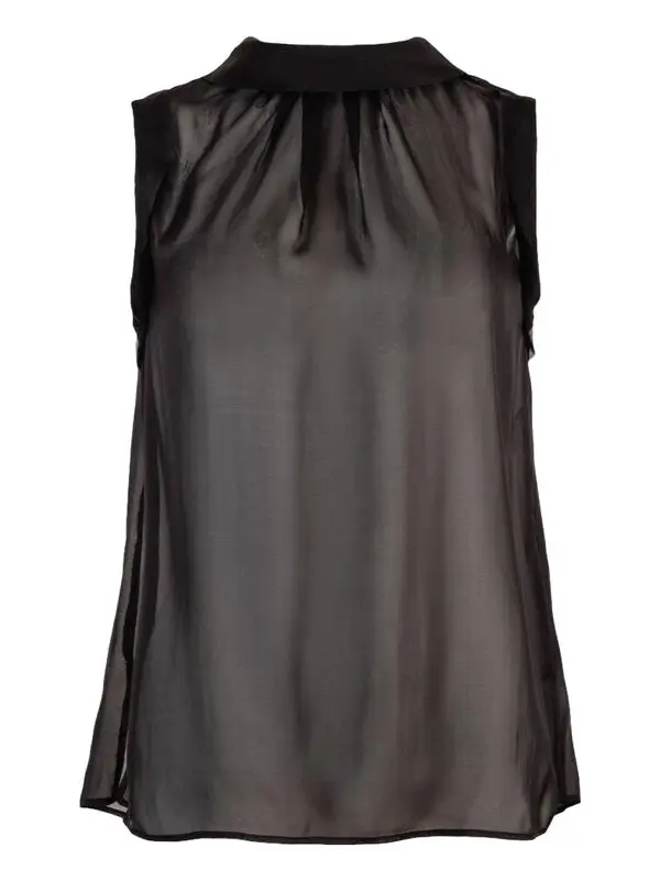 HELENE GALWAS Benice Sleeveless Silk Blouse - Black