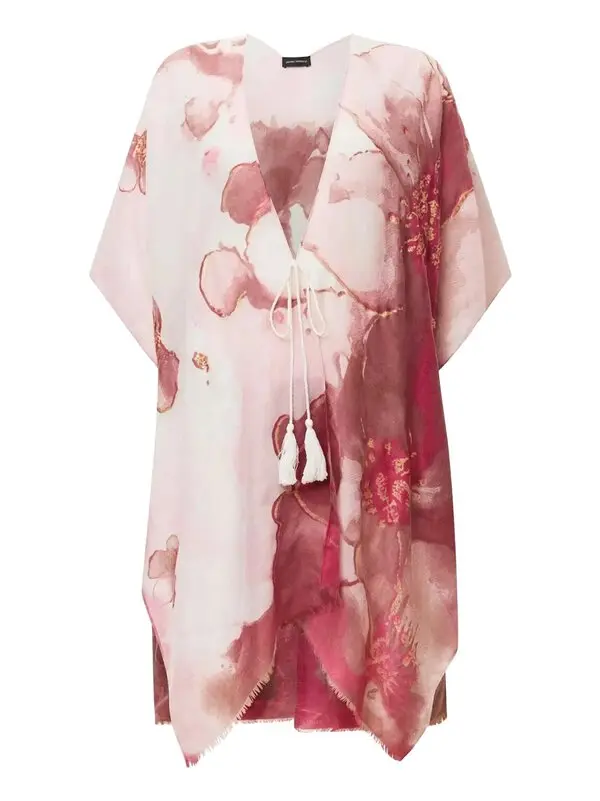 JAMES LAKELAND Watercolour Floral Kaftan - Red