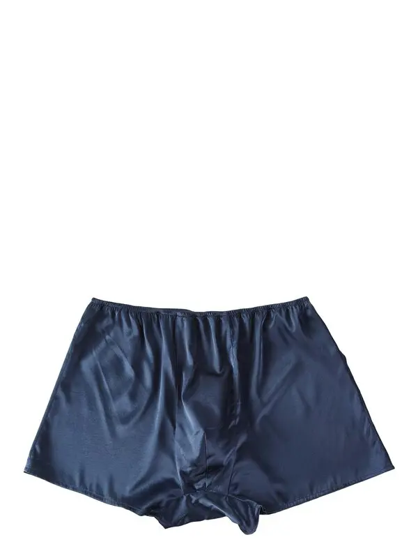 SOFT STROKES SILK Navy Pure Mulberry Silk Trunks - Blue