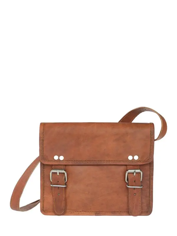 VIDA VIDA Vida Mini Leather Two Buckle Bag - Brown