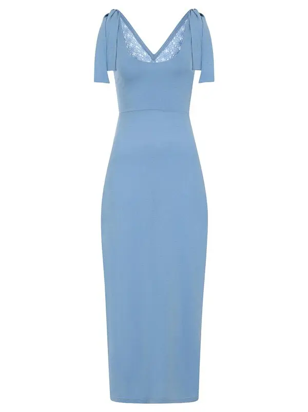 SOPHIE CAMERON DAVIES Lace Back Maxi Dress - Blue