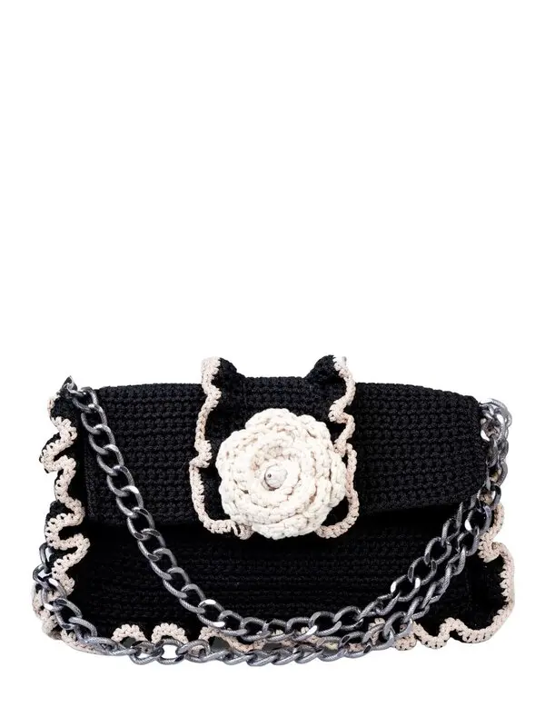 SIBYLLA DELPHICA Handwoven Raffled Handbag Ophelia - Black
