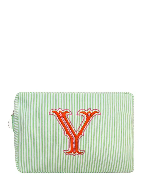 LILLY LOVES Y Initials Cosmetic Bag - Green