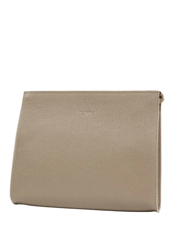 HAMEL ATELIER Neutrals Mitte Leather Clutch Bag Mink Color - Black