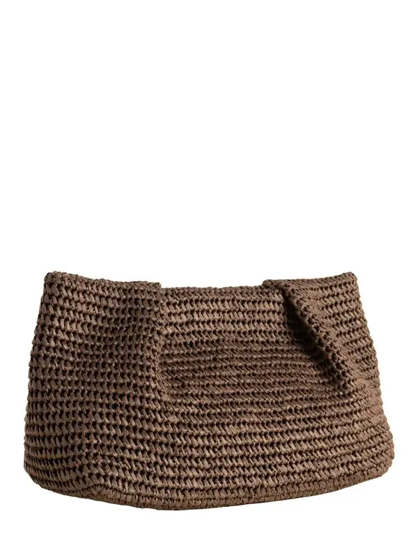 HAMEL ATELIER Handmade Raffia Clutch Bag - Brown