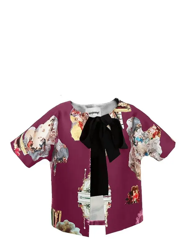 MAXJENNY Cropped Jacket With Bow Sicily Bordeaux - Red