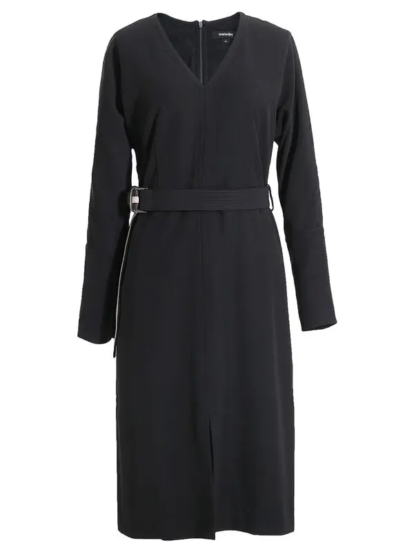 SMART AND JOY Bat Sleeves And V-neck Dress - Black