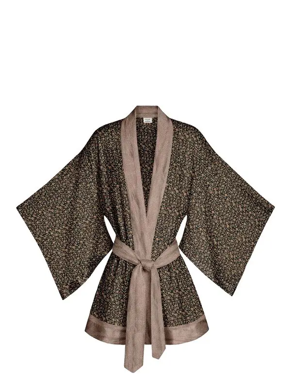 ARTEMIS MUSE One Of A Kind Recyled Sari Kimono Six - Black