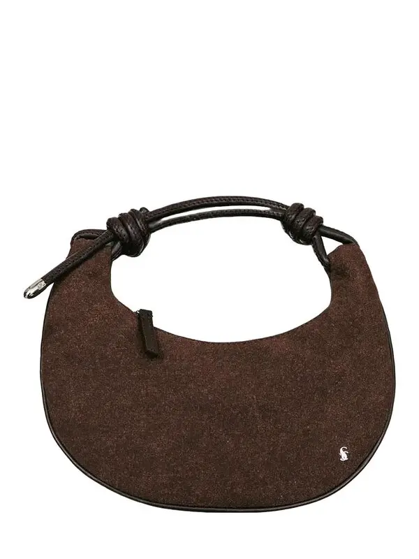 SUUD COLLECTION Dark Rope Knot Detail Suede Bag - Brown