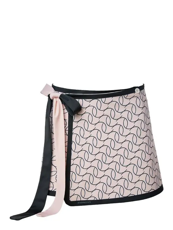 ANAMAISON Ana Maison Geometric Print Reversible Swim Skirt - Black