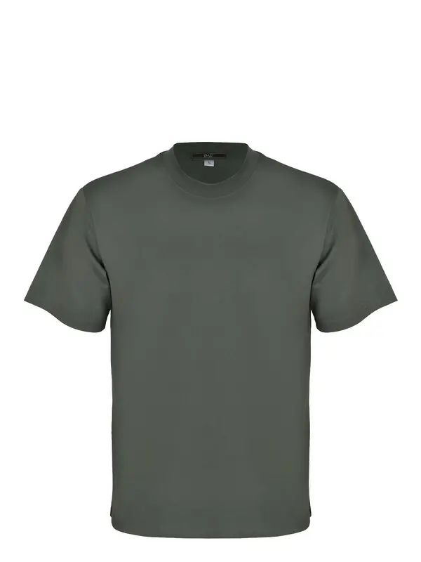 DAVID WEJ Neutrals Marco Cotton Crew Neck Charcoal - Black