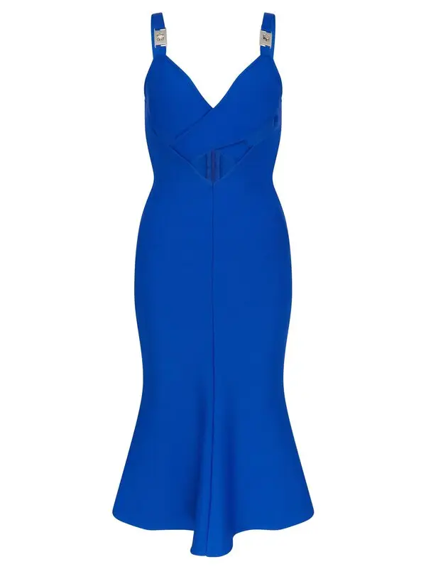 SOUR FIGS Stretch Jersey Cut-out Bandage Midi Dress In Cobalt - Blue