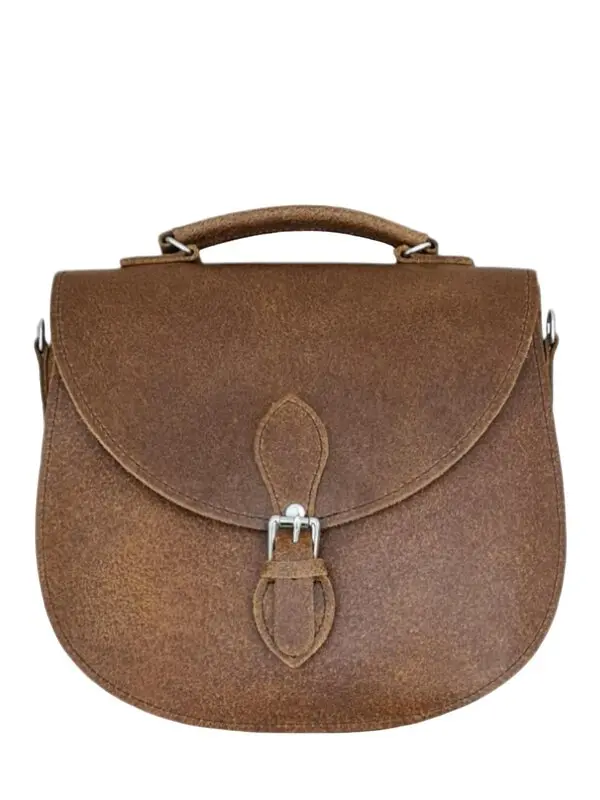 ZATCHELS Handmade Soft Tannery Leather Crossbody Saddle Bag Tan - Brown
