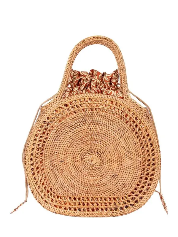 JELAVU Sydney Raffia Satchel Bag Natural - Brown
