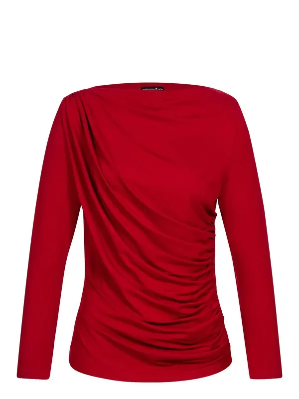 MARIANNA DÉRI Draped Shirt - Red