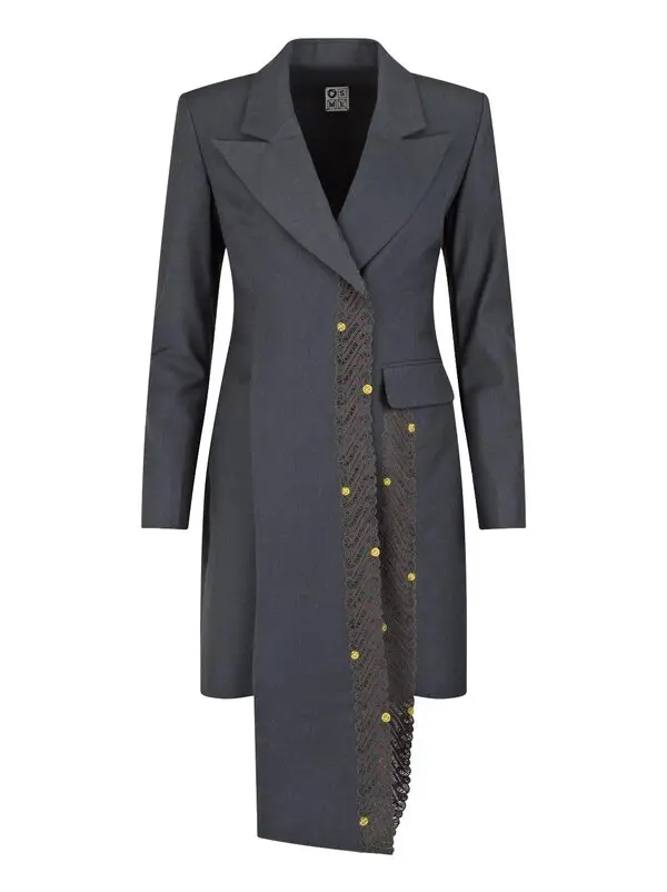 BOUTIQUE KAOTIQUE Indonesian Style Blazer Dress - Grey