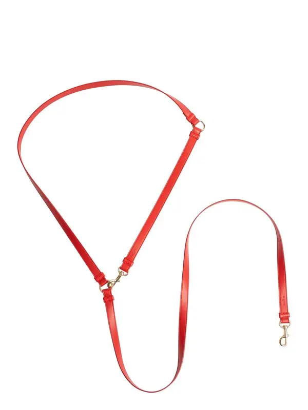 ALECOO Classy Dog Leash Adjustable Gold - Red