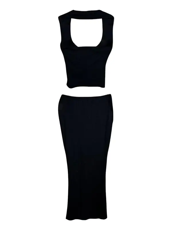 AMORTIZIA Toxic Set Sculpting Strapless Top & Contouring Pencil Skirt Set - Black