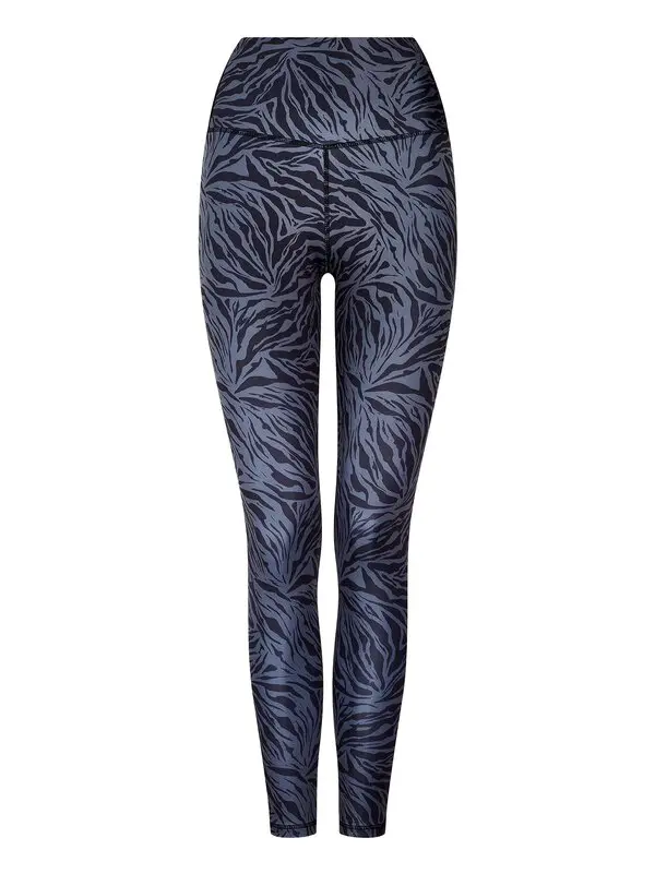 LULA-RU High Rise Legging Tiger Print - Grey